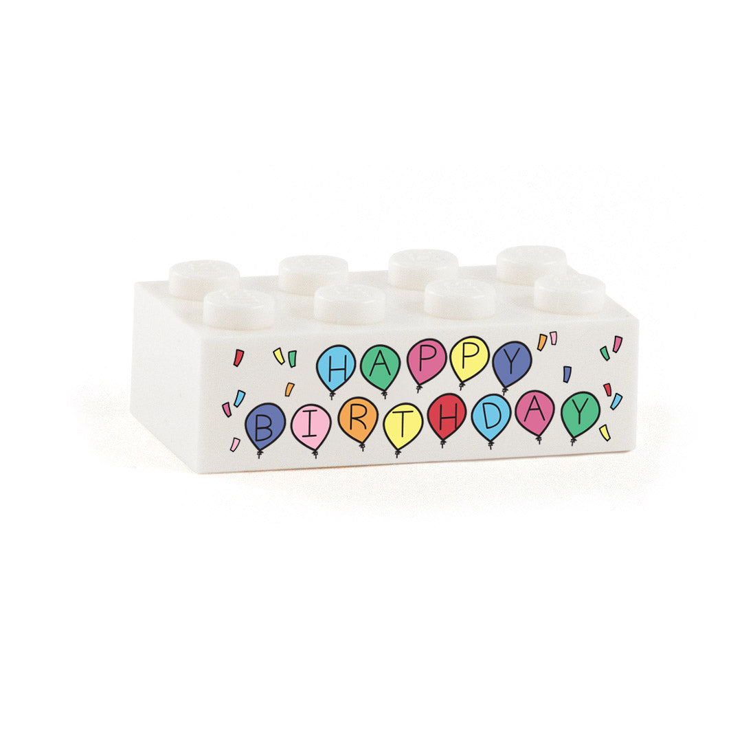 Happy Birthday Balloons Display Brick - Custom Printed 2 x 4 Brick ...