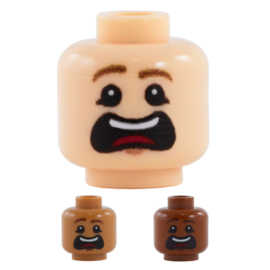 Double sided Closed Smile / Argghh! Head - Custom Design Minifigure He ...
