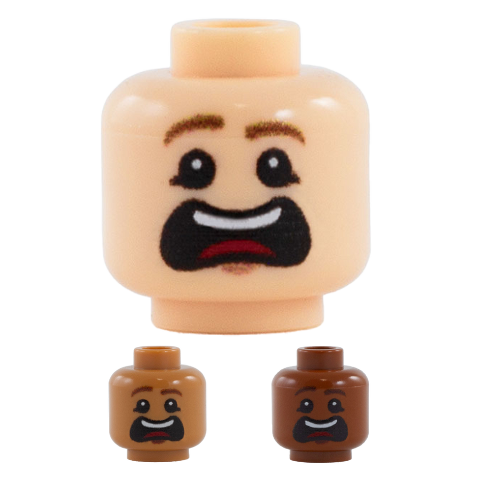 Elderly Face with Frown (Light Skin Tone) - LEGO Minifigure Head ...