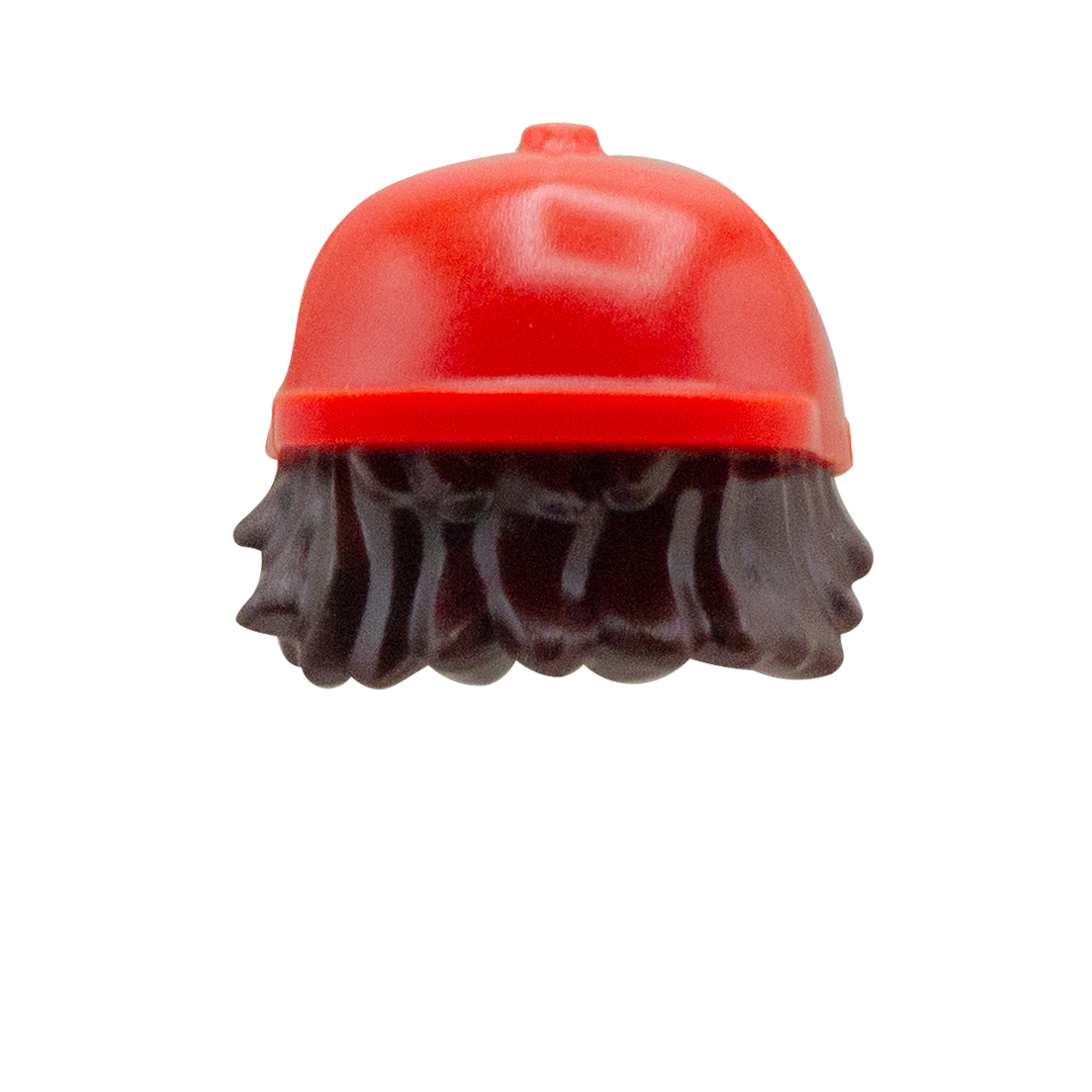 Backwards LEGO Cap with Dark Brown Hair - Minifigure Hat – Minifigs.me