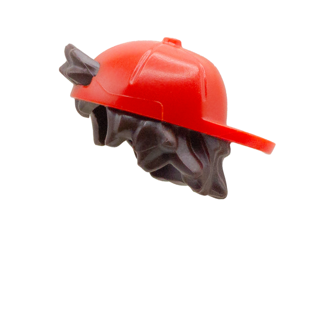 Backwards LEGO Cap with Dark Brown Hair - Minifigure Hat – Minifigs.me