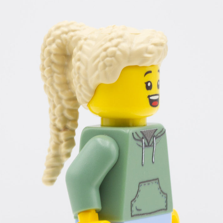 Long Blonde Ponytail with Small Braids - LEGO Minifigure Hair – Minifigs.me