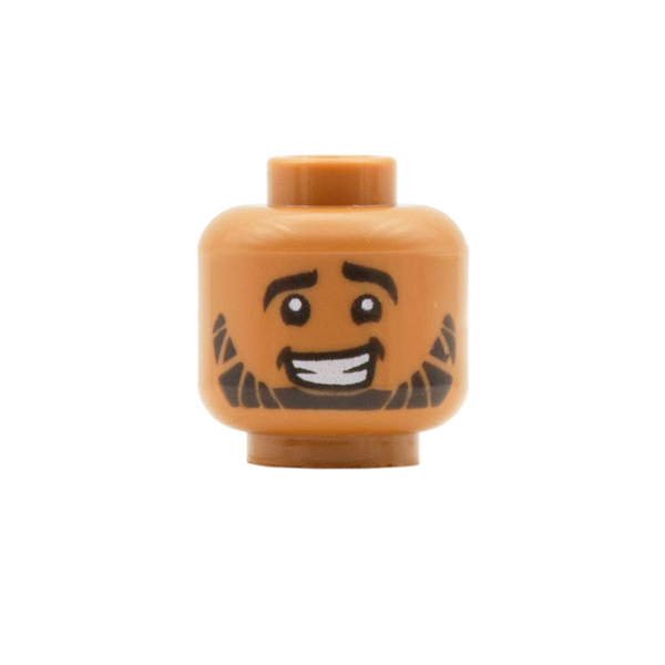Cheeky Smile with Designer Beard - LEGO Minifigure Head – Minifigs.me