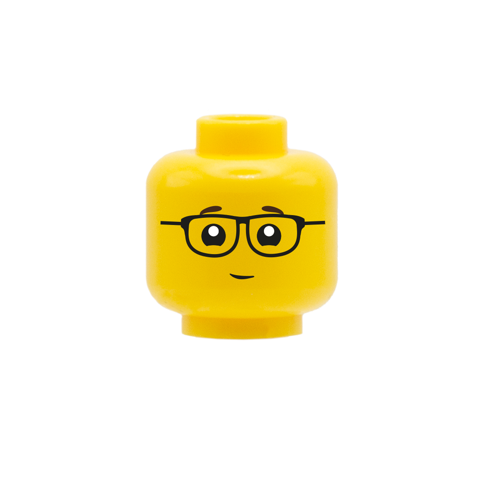 Child Head with Glasses - Custom Printed Minifigure Head – Minifigs.me