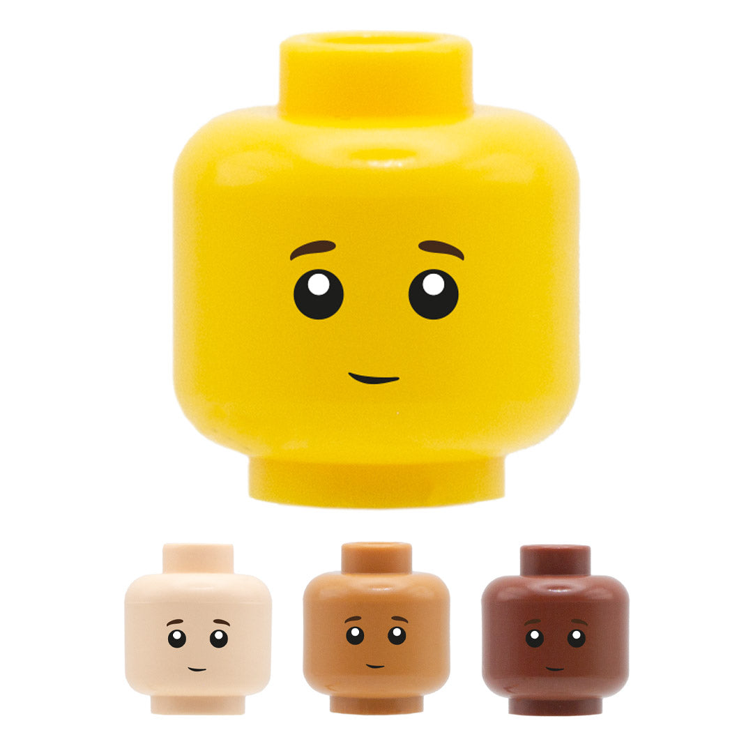 Child Head with Slight Smile - Custom Printed Minifigure Head – Minifigs.me