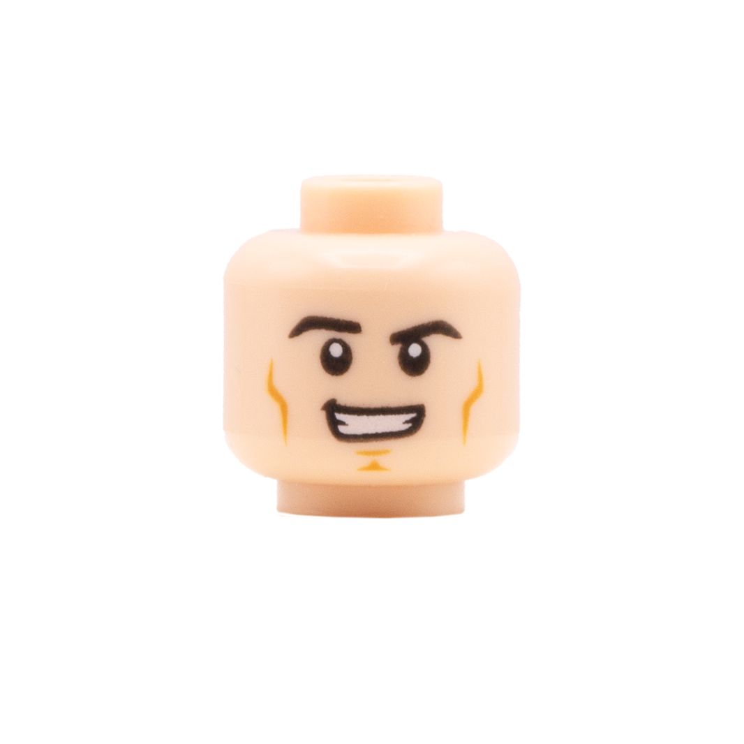 Stern Face with Forehead Dimple (Light Skin Tone) - LEGO Minifigure He ...