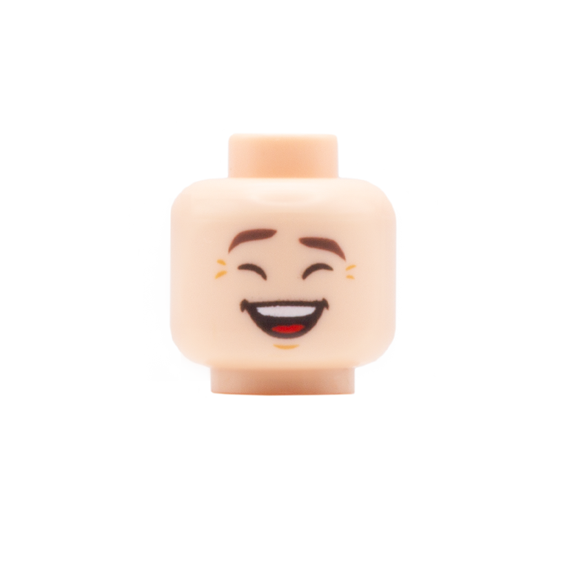 Creased Closed Eyes Happy with Smile/Raised Smirk - LEGO Minifigure He ...