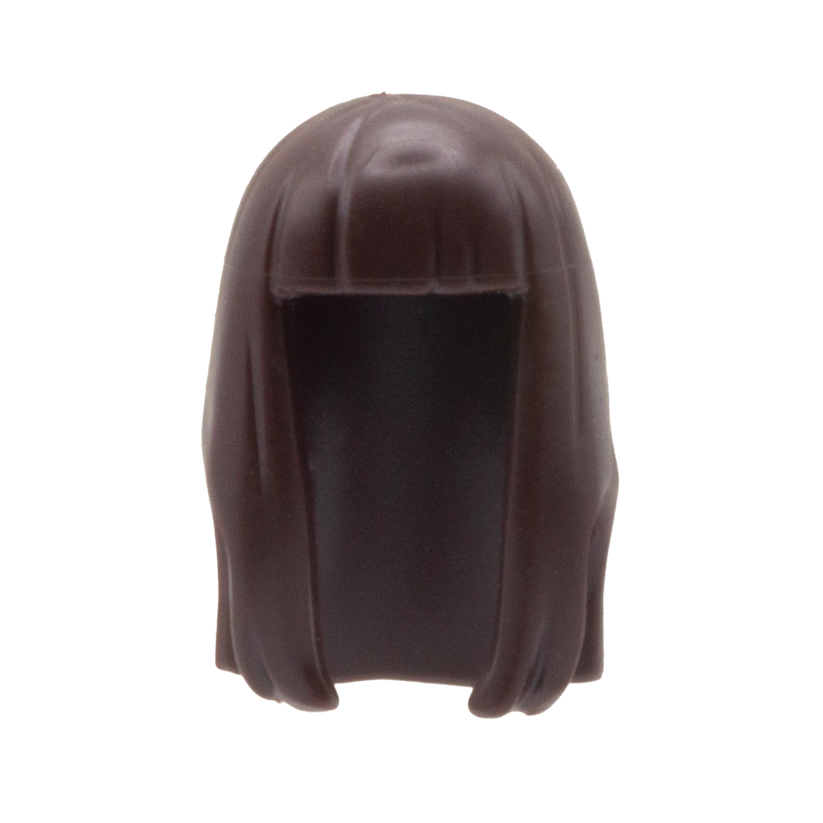 Dark Brown Over Shoulder with Blunt Fringe - LEGO Minifigure Hair ...