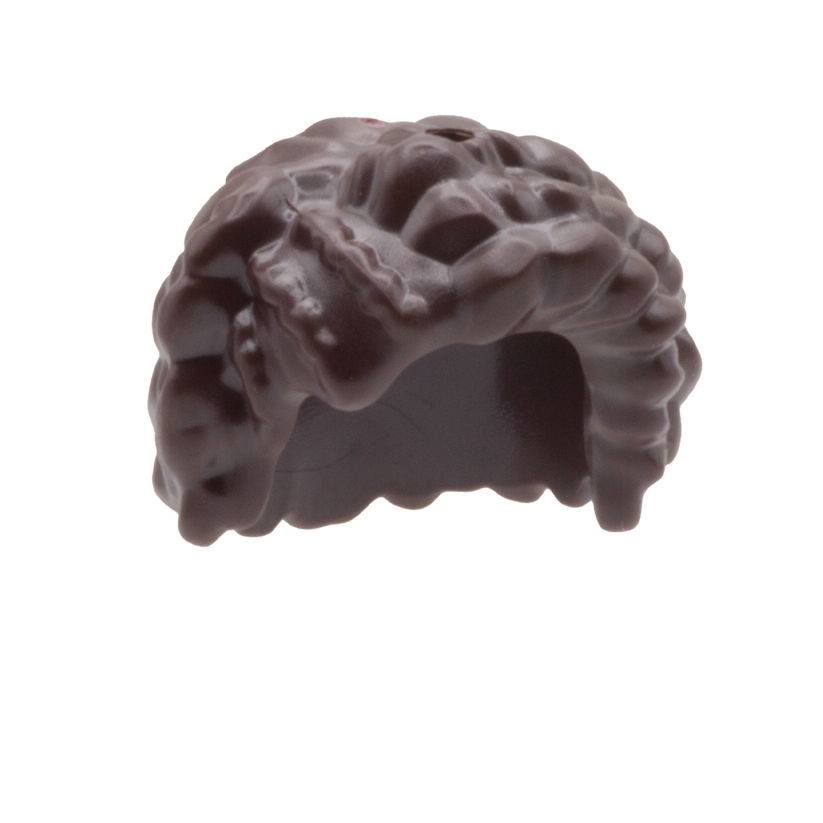 Dark Brown Big Curly Hair with Side Braids - LEGO Minifigure Hair ...