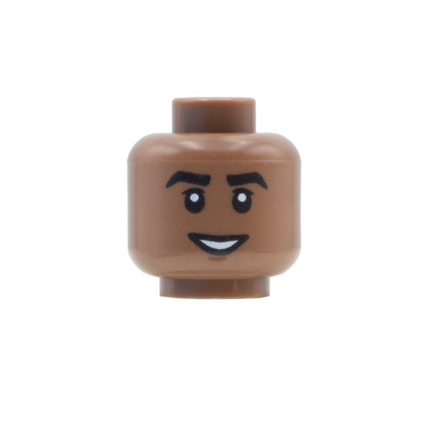 Thick Eyebrows Shouting / Smile (Medium Brown) - LEGO Minifigure Head ...