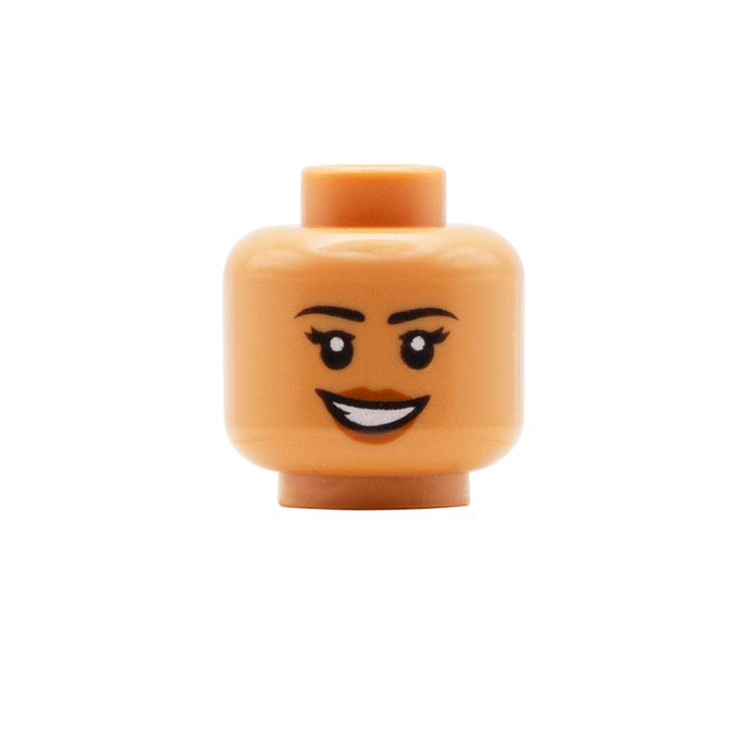 Long Eyelashes Confident Smile / Smirk (Nougat) - LEGO Minifigure Head ...