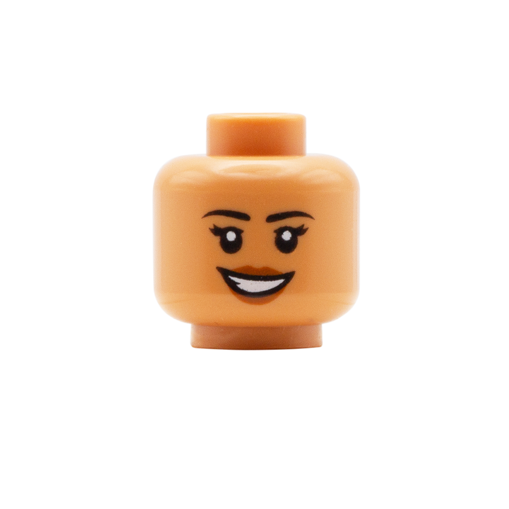 Long Eyelashes Confident Smile / Smirk (Nougat) - LEGO Minifigure Head ...