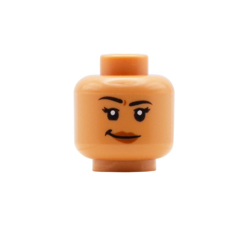 Long Eyelashes Confident Smile / Smirk (Nougat) - LEGO Minifigure Head ...