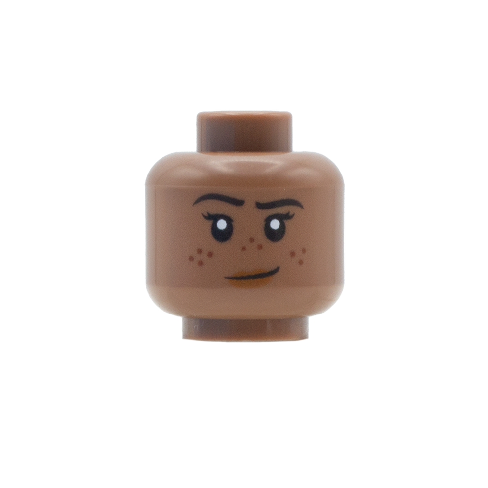 Slight Lipstick Smile with Freckles (Medium Brown) - LEGO Minifigure H ...