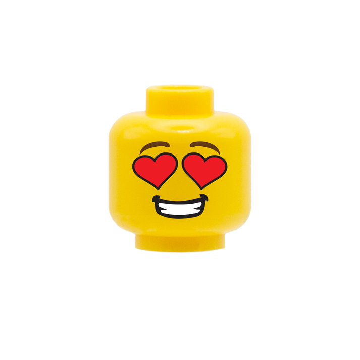 Heart Eyes, Big Grin - Custom Printed Minifigure Head – Minifigs.me