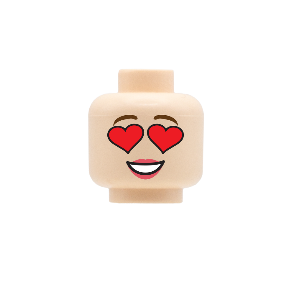 Heart Eyes, Pink Lips - Custom Printed Minifigure Head – Minifigs.me