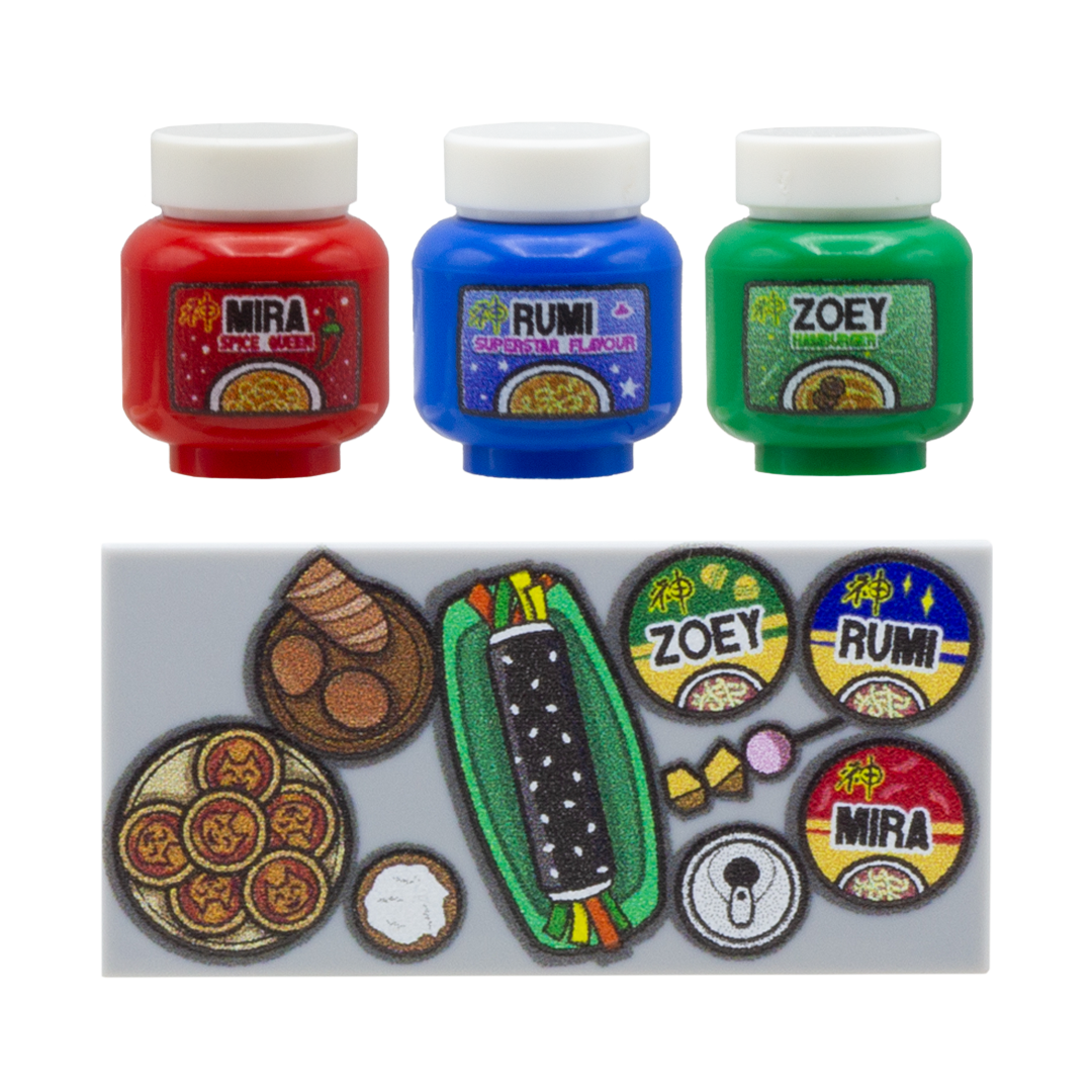 Kimbap & Ramen - Custom Design Minifigure Accessory (Plastic Toy ...