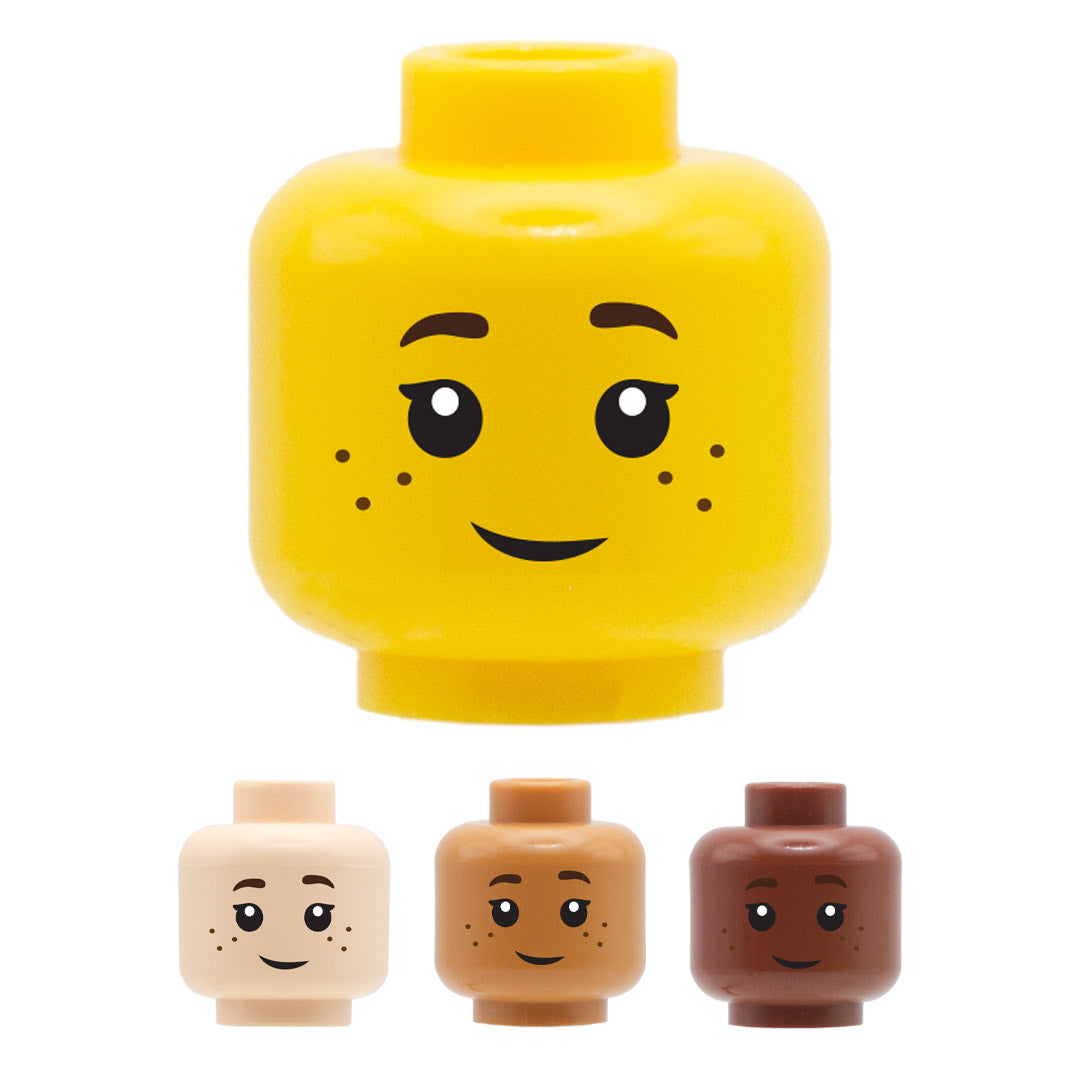 Regular Smile Freckles - LEGO Minifigure Head – Minifigs.me