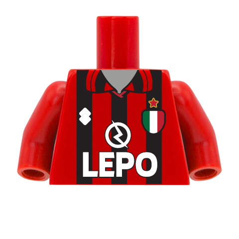 Retro AC Milan Football Shirt - Custom Design Minifigure Torso ...