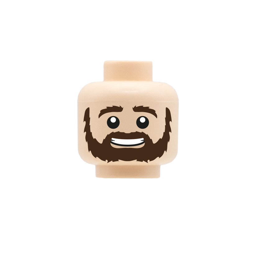 Shaggy Beard and Bushy Eyebrows - Custom Printed Minifigure Head ...