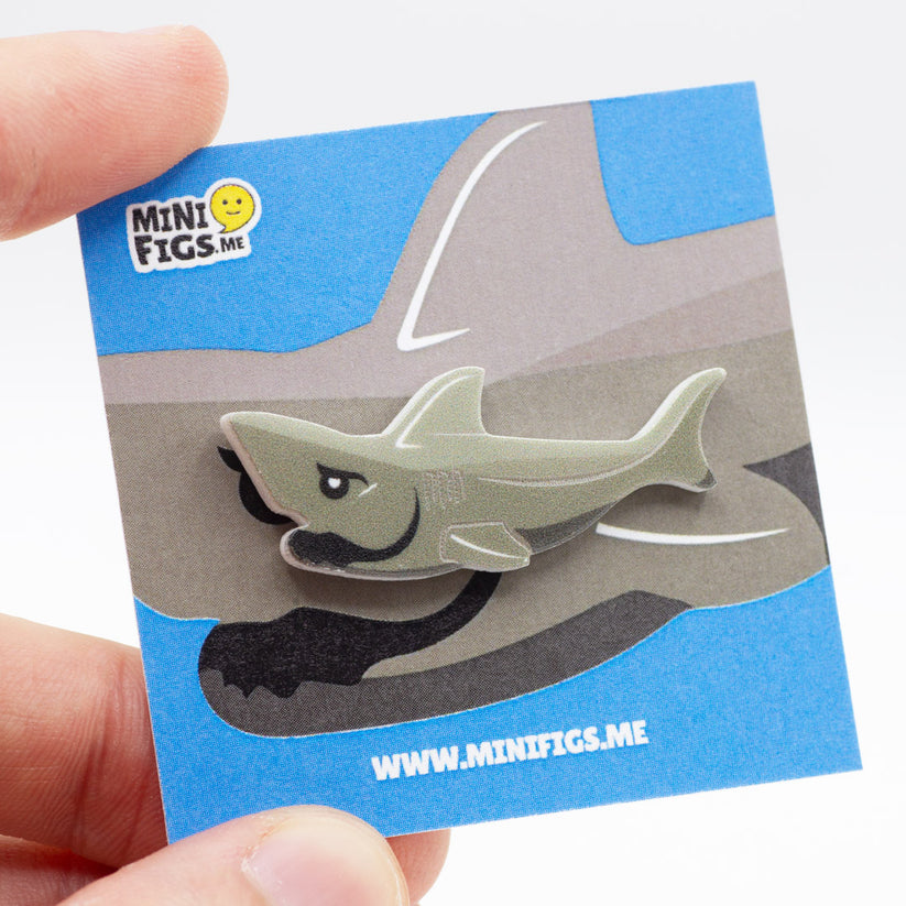 Shark Pin Badge - Laser Cut Acrylic – Minifigs.me