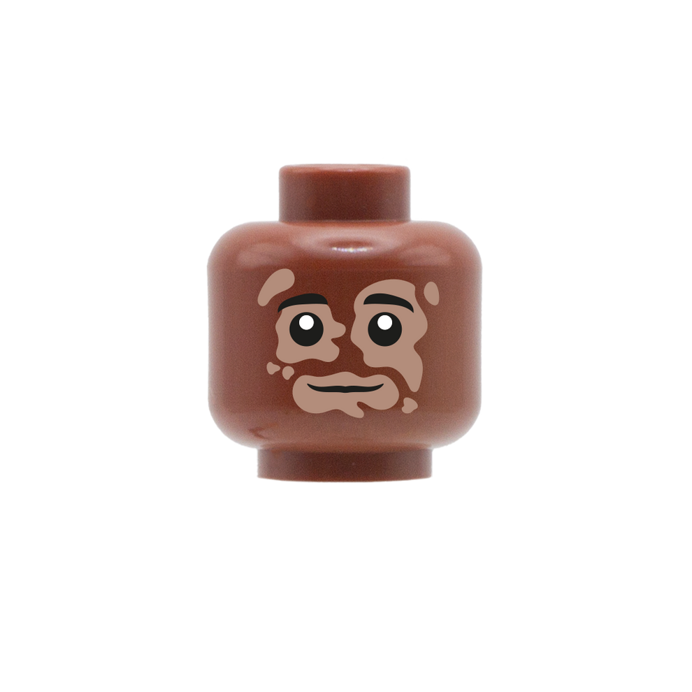 Vitiligo Head with Regular Closed Smile - Custom Printed Minifigure He ...