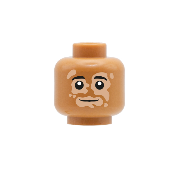 Vitiligo Head with Regular Closed Smile - Custom Printed Minifigure He ...