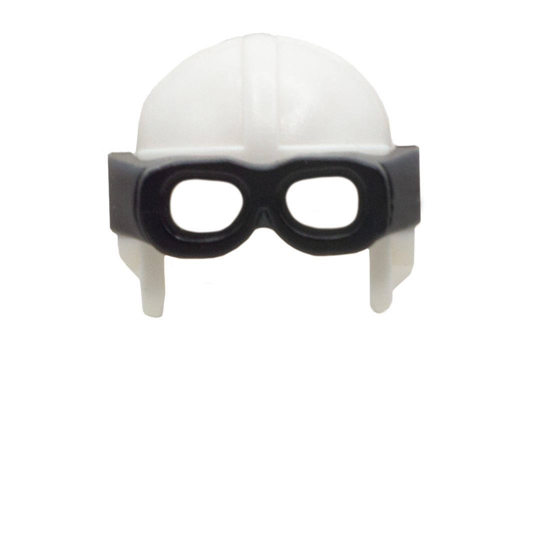 White Aviator Helmet - LEGO Minifigure Hat – Minifigs.me