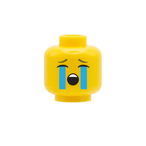 Crying Emoji Face - Custom Design Minifigure Head – Minifigs.me