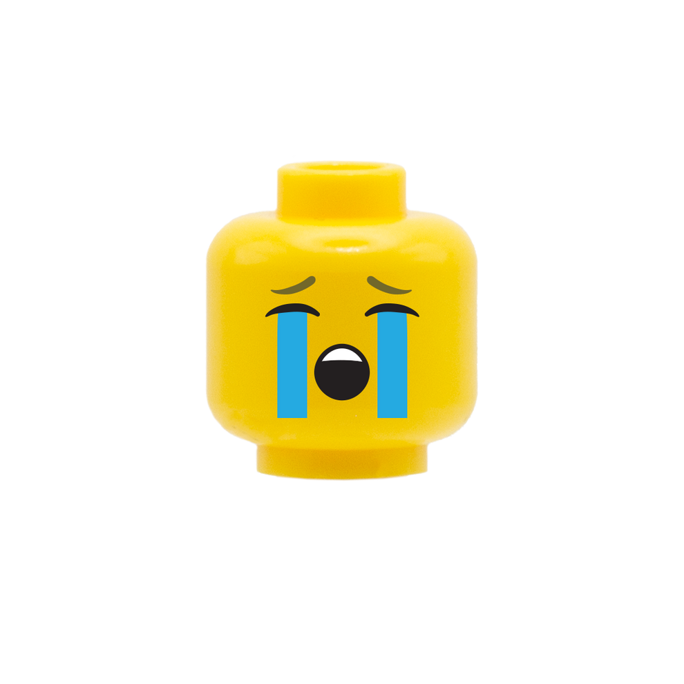 Crying Emoji Face - Custom Design Minifigure Head – Minifigs.me