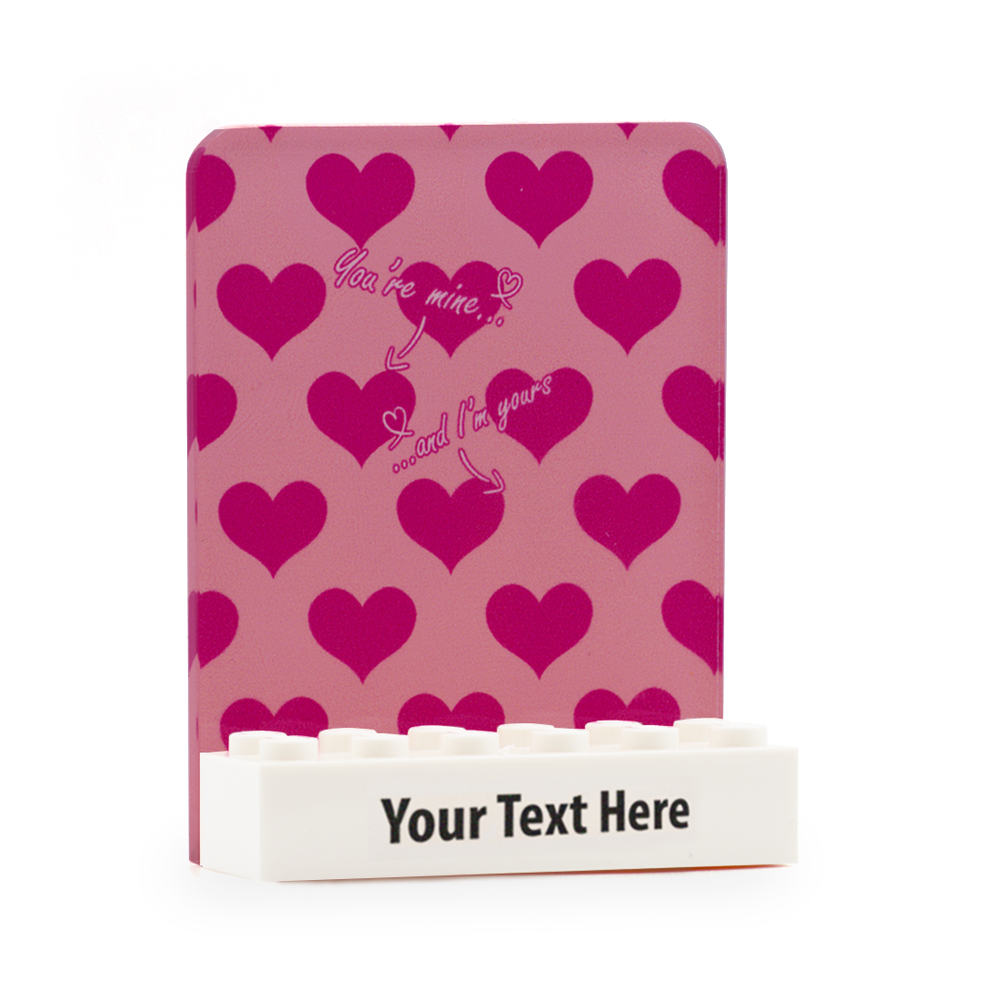 Pink Hearts Couples Display - Laser Cut Display with LEGO Brick ...