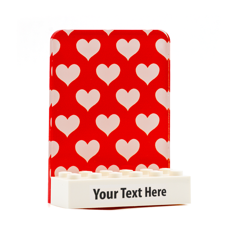 Red & White Hearts Couples Display - Laser Cut Display with LEGO Brick ...