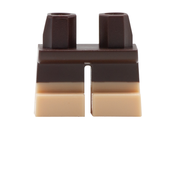 Dark Brown Short Legs (Light Flesh Feet) - LEGO Minifigure Legs ...
