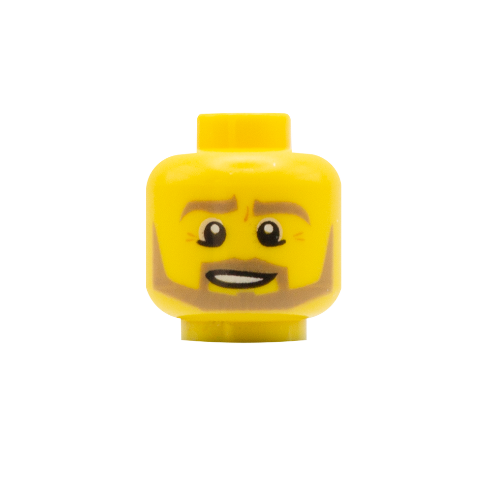 Dark Blonde Beard Smile - LEGO Minifigure Head – Minifigs.me