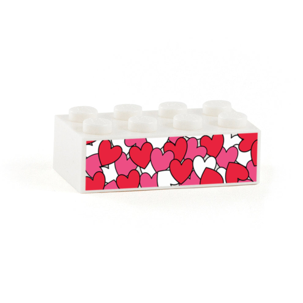 Hearts Display Brick - Custom Printed 2 x 4 Brick – Minifigs.me