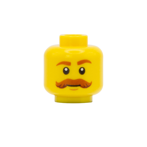 Ginger Moustache - LEGO Minifigure Head – Minifigs.me
