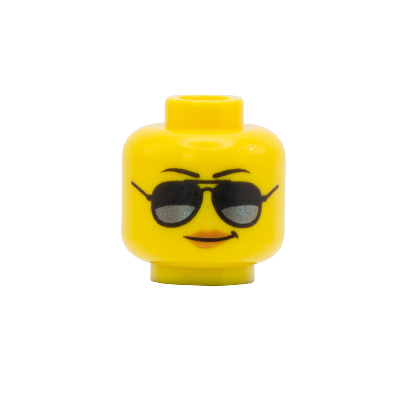 Aviator Sunglasses Lipstick Smile - LEGO Minifigure Head – Minifigs.me