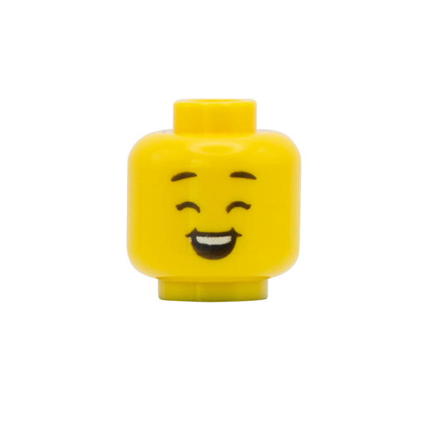 Closed Eyes / Happy Grin - LEGO Minifigure Head – Minifigs.me