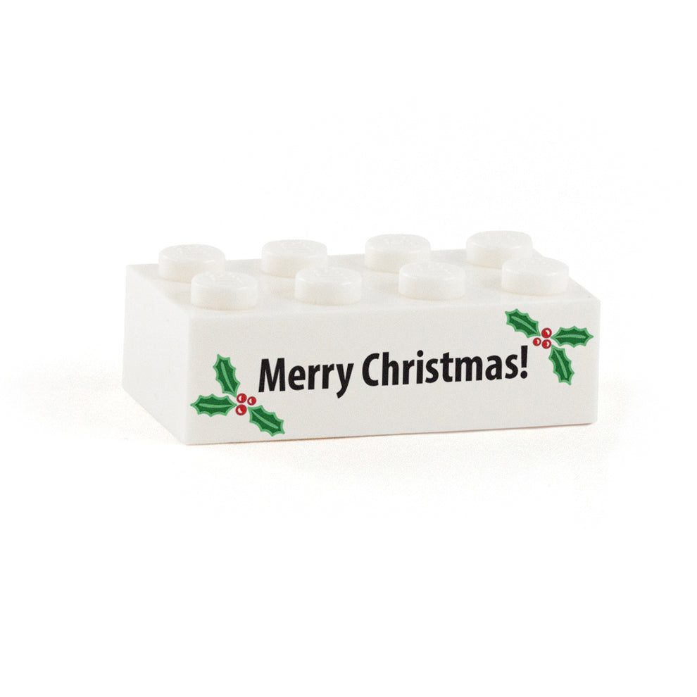 Merry Christmas Holly Display Brick - Custom Printed 2 x 4 Brick ...