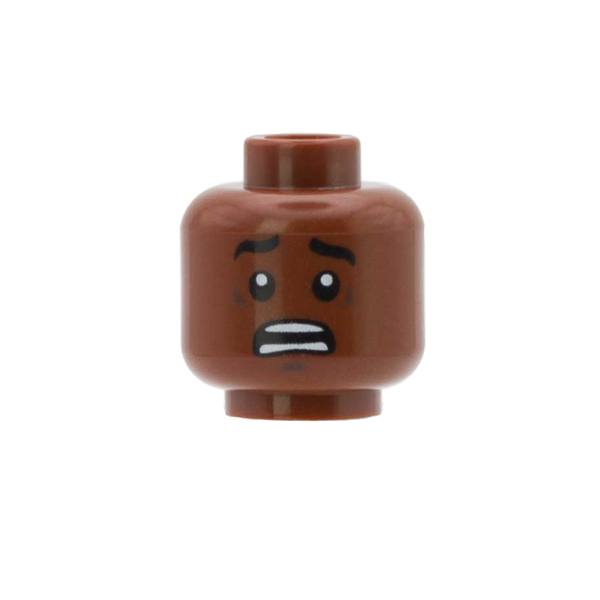 Open Toothy Grin / Shocked (Dark Skin Tone, Double Sided) - LEGO Minif ...