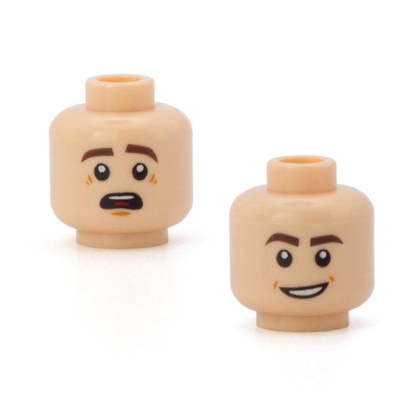 Scared Face / Cheeky Smile (Light Skin Tone, Double Sided) - LEGO Mini ...