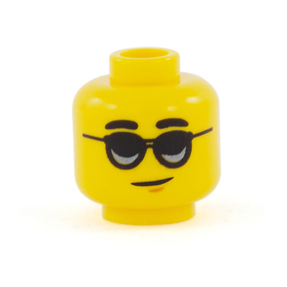 Black Shades Smirk (Yellow Skin Tone) - LEGO Minifigure Head – Minifigs.me